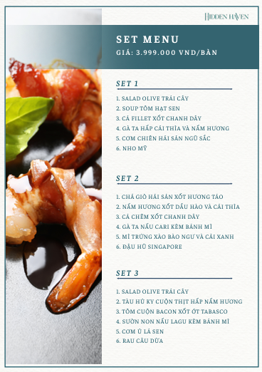 SET MENU 3999K